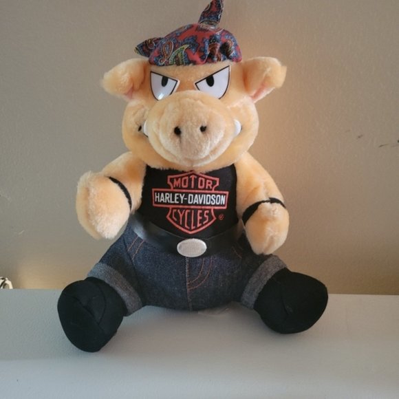 Harley-Davidson | Toys | Vintage 993 Harleydavidson Biker Pig Plush Toy ...